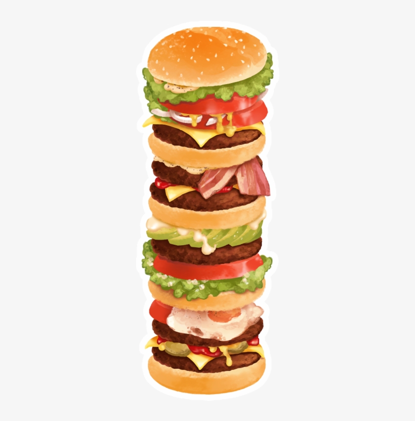 ハンバーガー - Stacks Of Burgers Png PNG Image | Transparent PNG Free ...