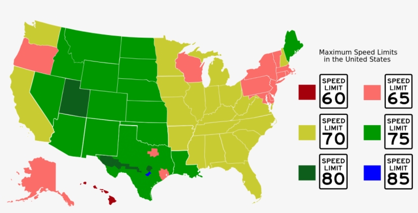 Us State Speed Limits Map - John F. Kennedy Library PNG Image ...