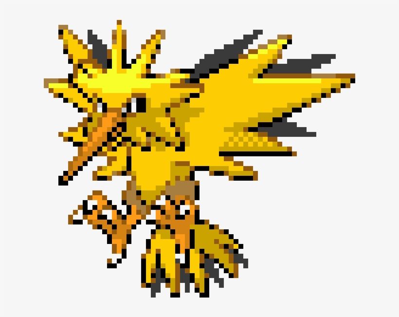 Zapdos - Pixel Art Pokemon Zapdos PNG Image | Transparent PNG Free ...