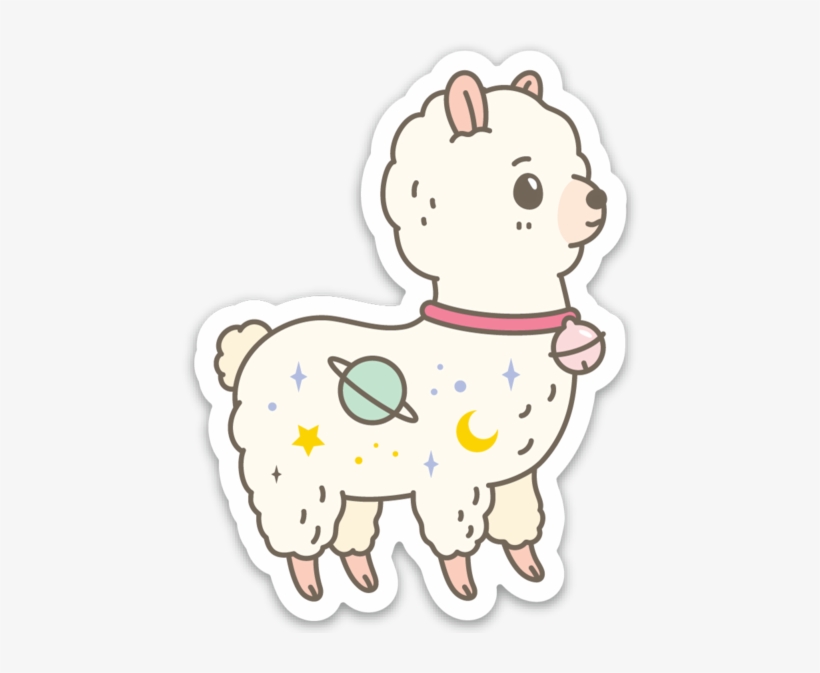 Galaxy Alpaca Vinyl Sticker - Sticker PNG Image | Transparent PNG Free ...