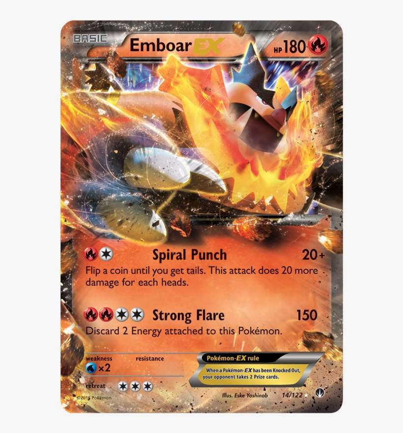 Card Of The Day - Pokemon X & Y Breakpoint Ultra Rare Holo Ex Emboar-ex ...