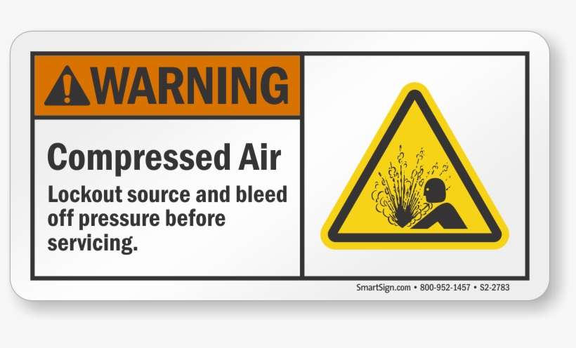 Compressed Air Ansi Warning Sign - Prop 65 California 2016 PNG Image ...