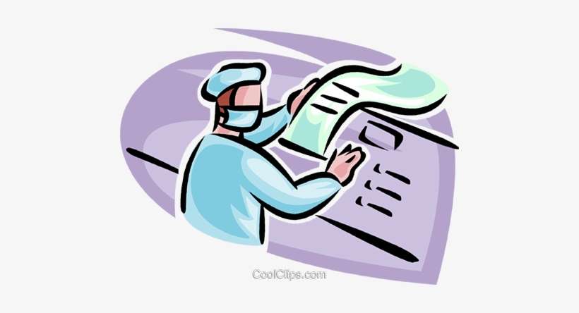 Download Person Looking At Computer Printout Royalty Free Vector ...