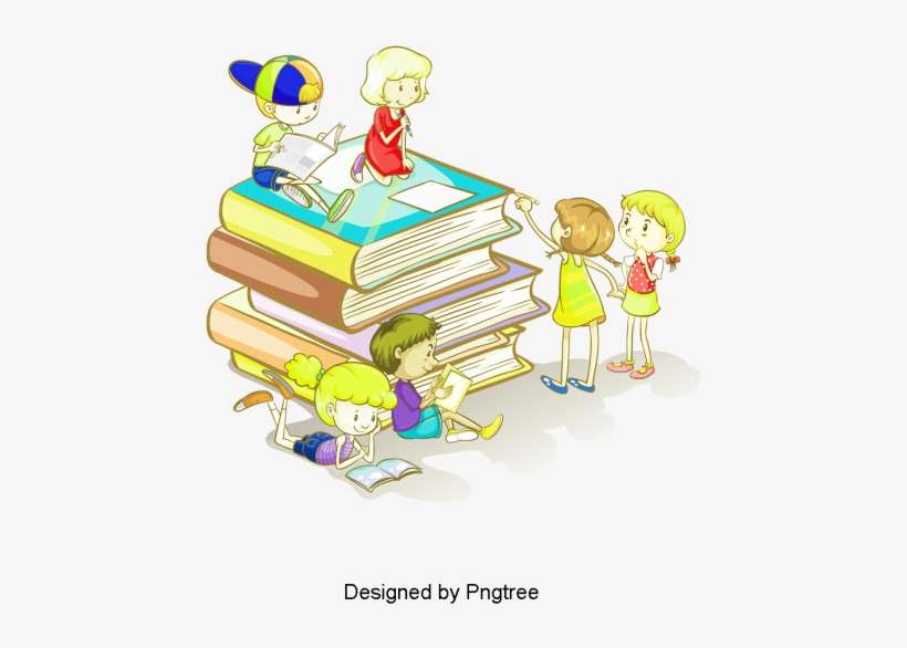 Cartoon Hand-painted School Books Stationery Design, - Illustration PNG ...
