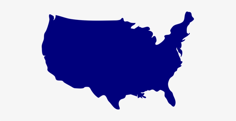 Us United States Russia Map America Flag S - United States Blue Map PNG ...