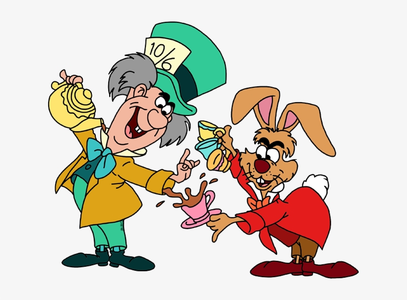 March Hare, Mad Hatter Drinking Tea - March Hare PNG Image ...