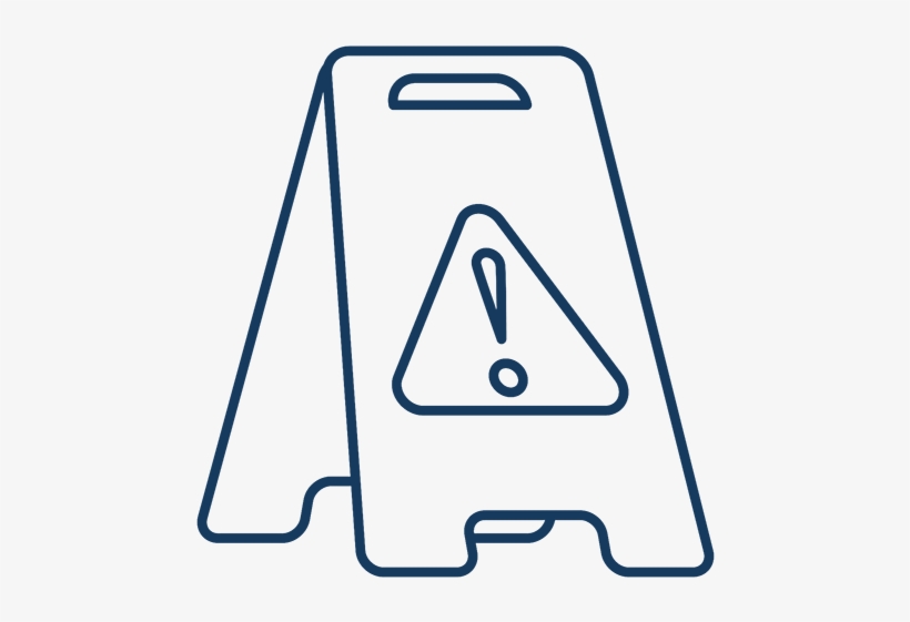 Blue Caution Sign Line Icon - Icon PNG Image | Transparent PNG Free ...