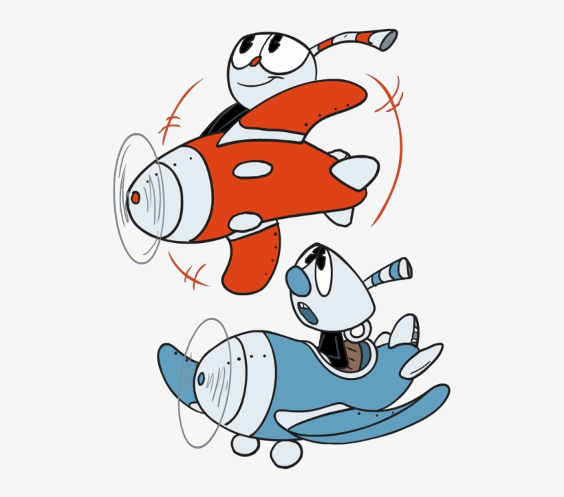 Cuphead Art Clip Art - Cuphead And Mugman Plane PNG Image | Transparent ...