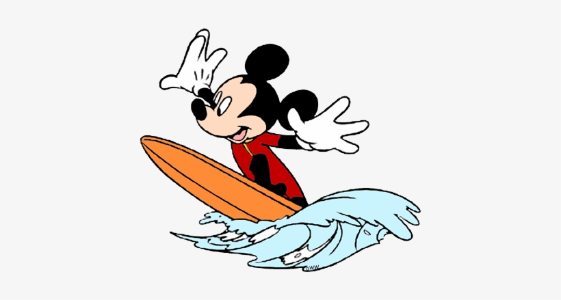 Disney Mickey Mouse Clip Art Image - Mickey Mouse Surfing PNG Image ...