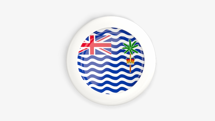 White Framed Round Button - British Indian Ocean Territory National ...