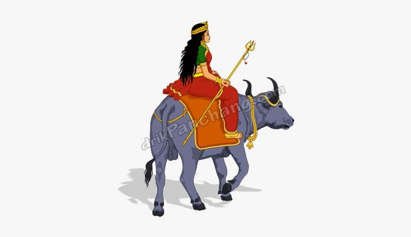 Departure Of Durga On Buffalo - Durga Devi On Buffalo PNG Image ...