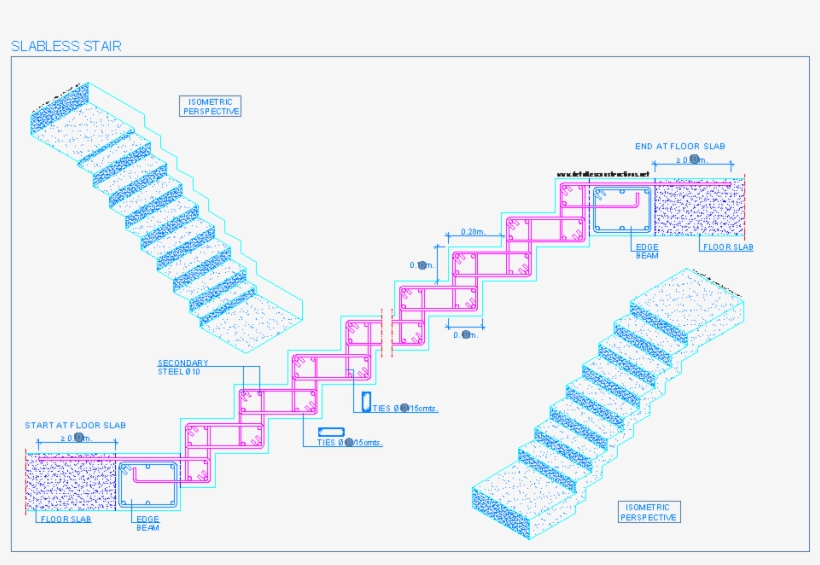 Slabless Tread-riser Staircase - Escalera Quebrada De Hormigon Armado ...