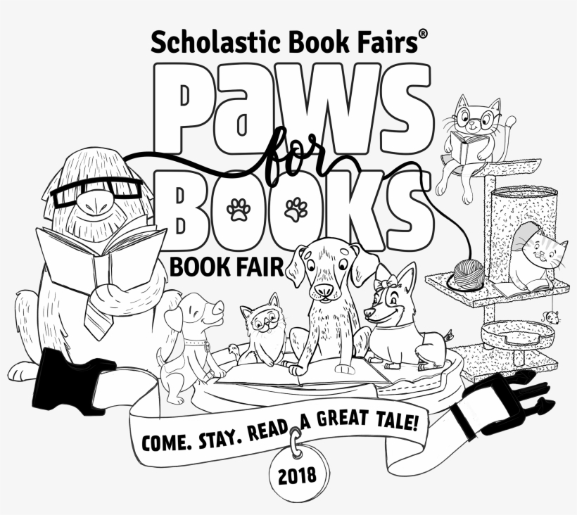 Download Paws For Books Book Fair Clip Art - Coloring Book ...