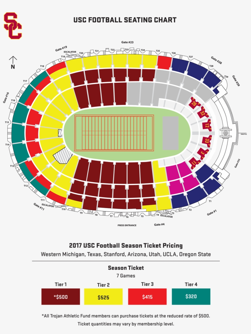 Download Pricing & Maps - Coliseum Seat Chart Usc | Transparent PNG ...
