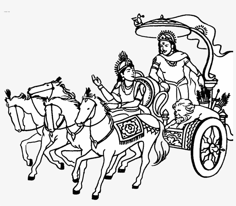 Kings And Queens In - Mahabharat Black And White PNG Image ...