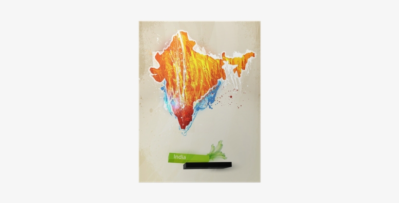 Abstract Illustration Of The Continent India Poster - Creative Arts PNG ...
