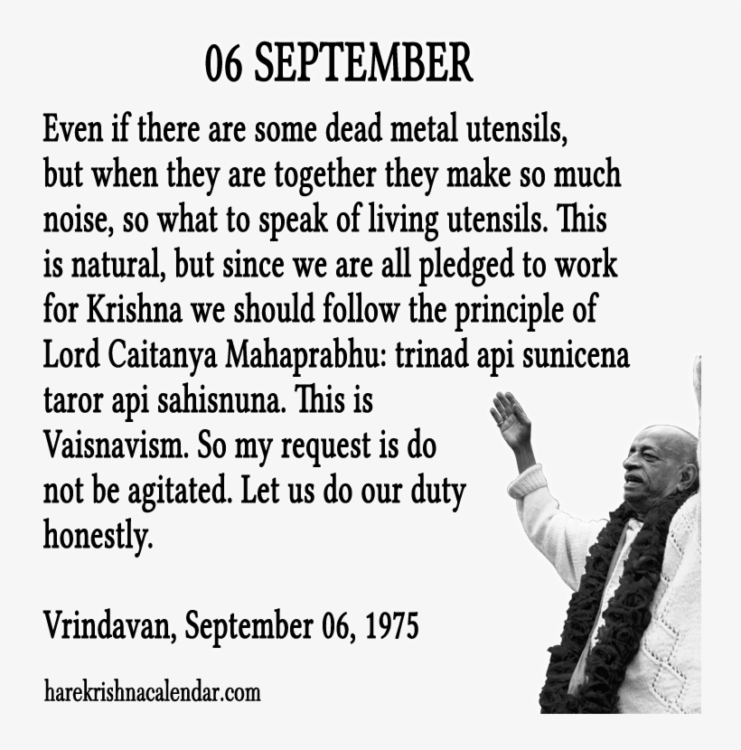 Download 06 September - Prabhupada Quotes 6 September | Transparent PNG ...
