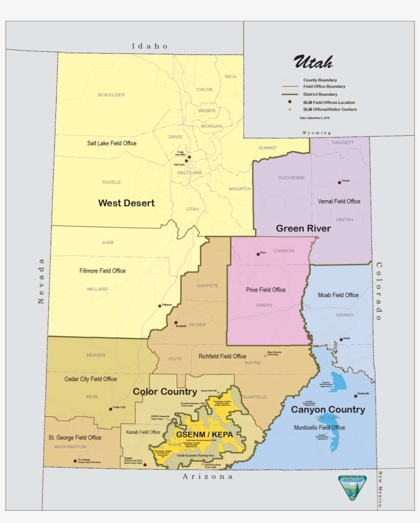 Utah Administrative Map 2018 Png - Map PNG Image | Transparent PNG Free ...
