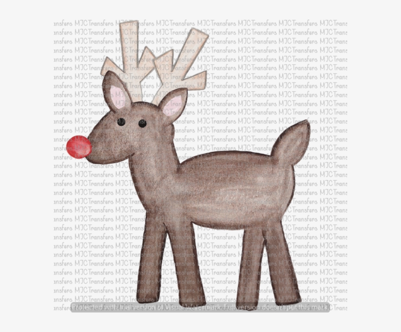 Watercolor Rudolph - Watercolor Painting PNG Image | Transparent PNG ...