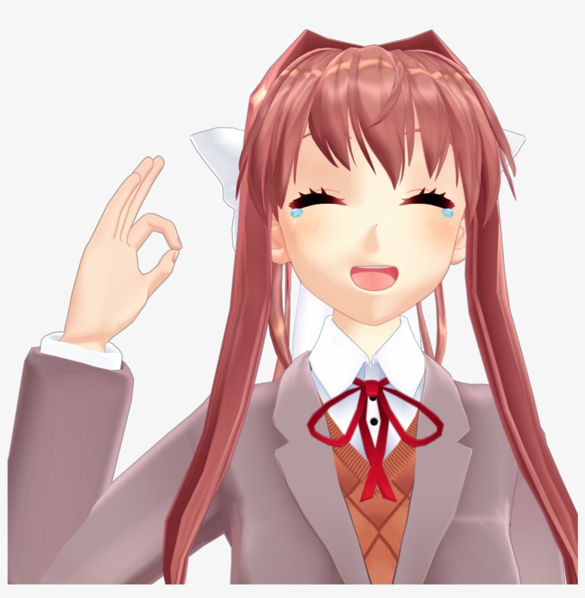 View Samegoogleiqdbsaucenao Monika Laughing Ok Emoji - Emoji PNG Image ...