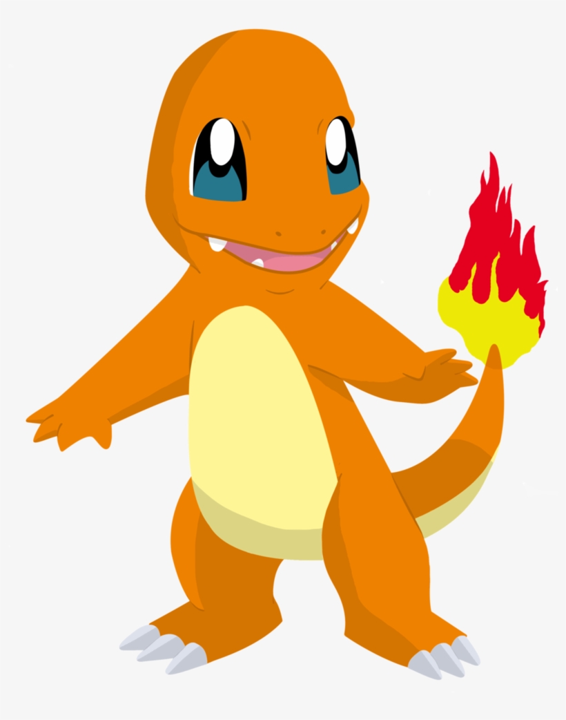 Charmander Fire Clipart - Charmander Cartoon PNG Image | Transparent ...