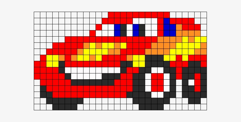 Lightning Mcqueen Perler Bead Pattern / Bead Sprite - Flash Mcqueen Pixel Art PNG Image ...