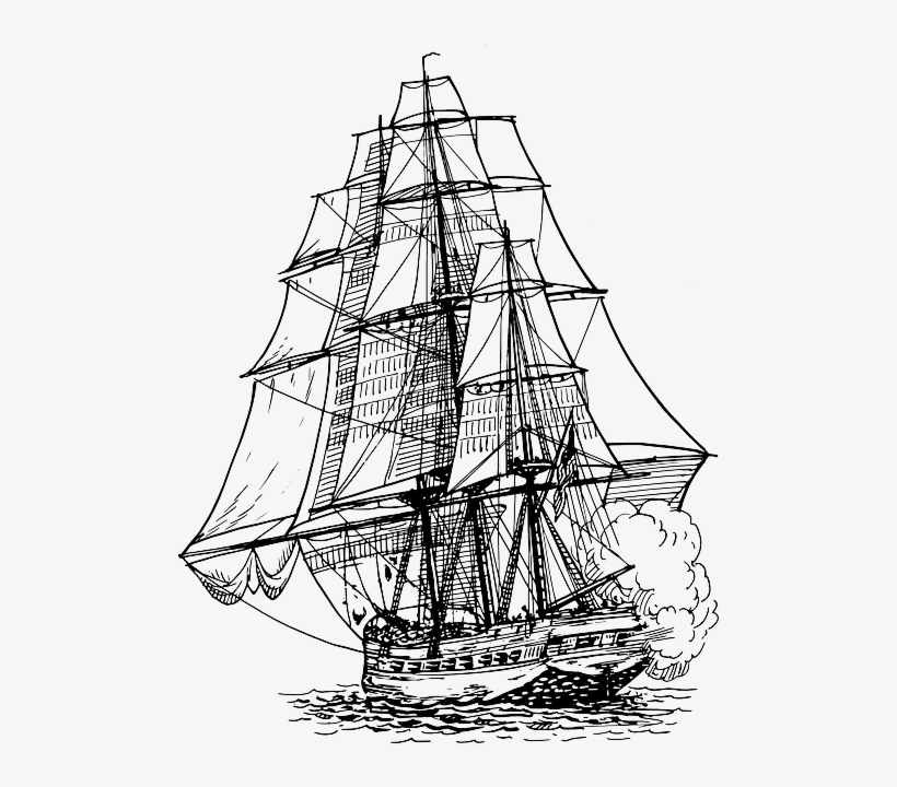 Sailship, Maritime, Sailing, Ship - Vintage Ship Png PNG Image ...