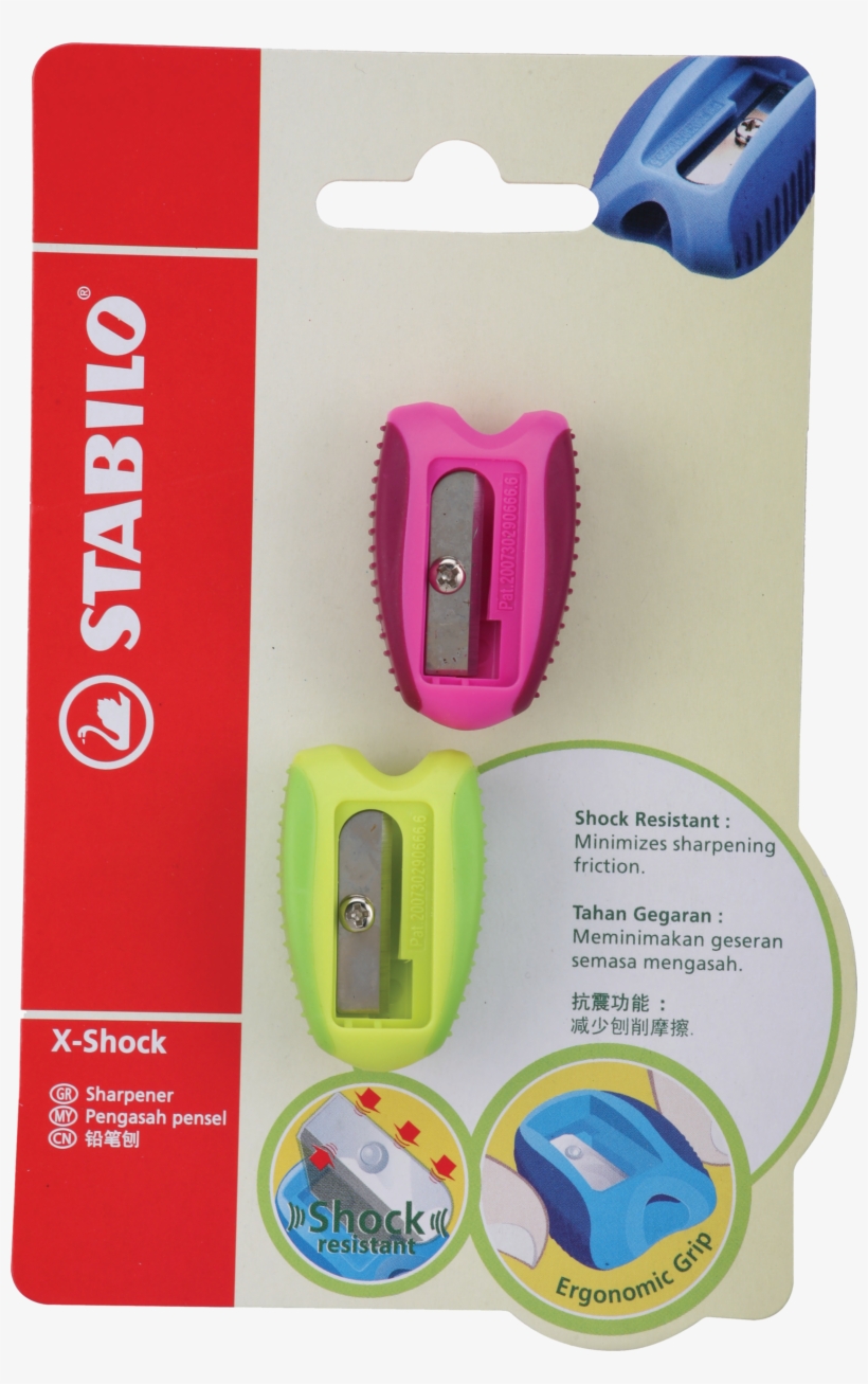 Stabilo X Shock Sharpener In Blister Of 2's - Stabilo Sharpener PNG ...