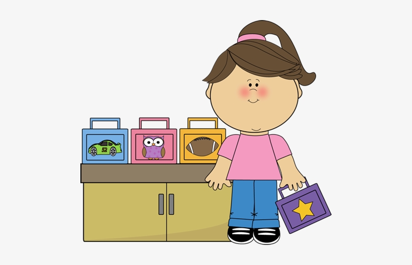 Girl Lunch Box Monitor Clip Art - Lunch Helper Classroom Job PNG Image ...