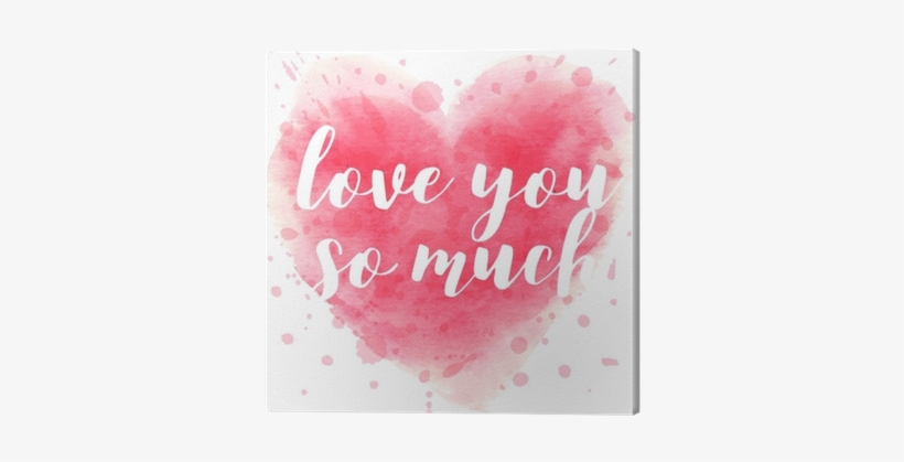 Hand Drawn Watercolor Heart With Calligraphy Text Love - Love PNG Image ...
