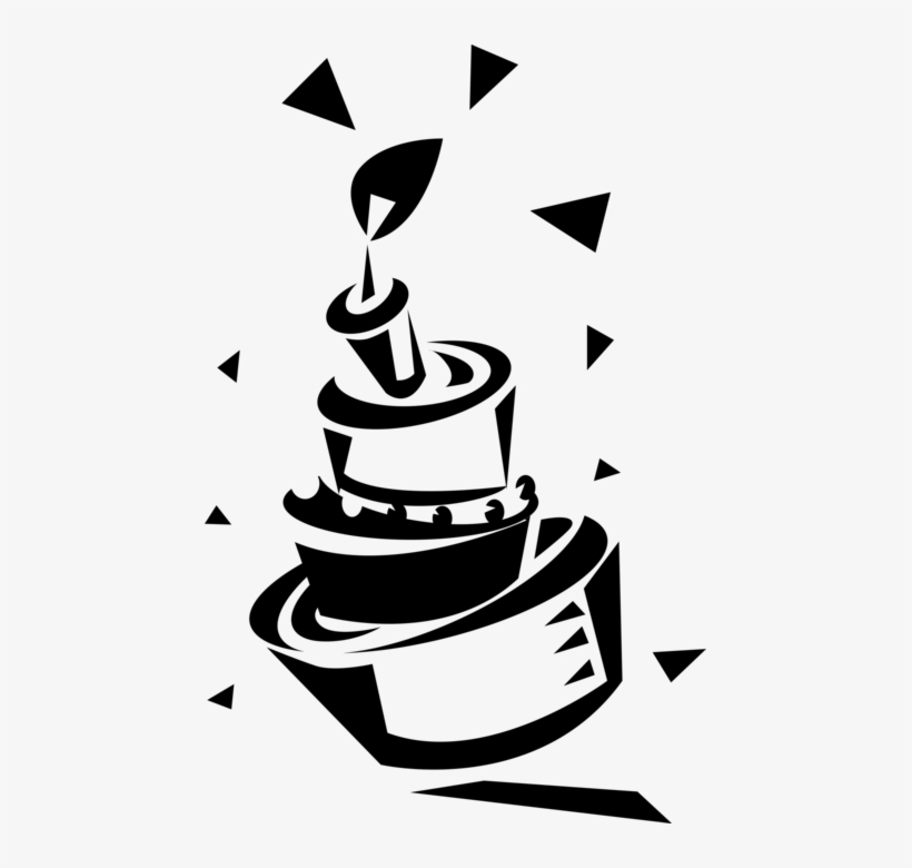 1st Birthday Cake Clipart Black And White