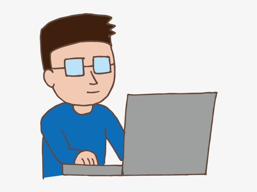 Young Man Using Laptop - Illustration PNG Image | Transparent PNG Free ...