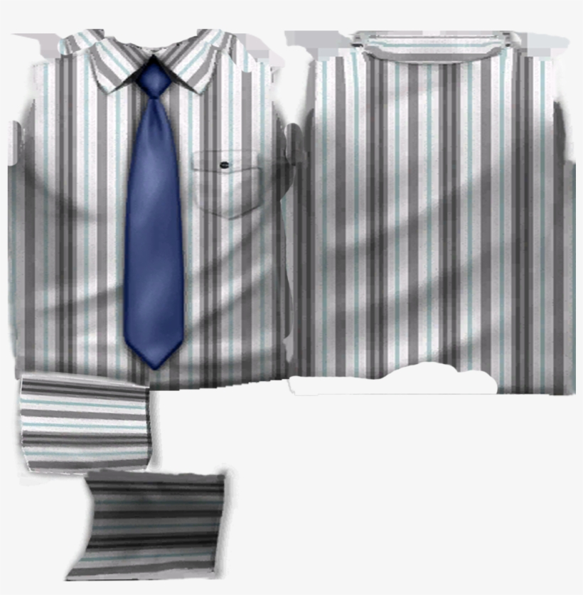 Download Stripped Shirt With Blue Tie - Second Life Shirt Template ...