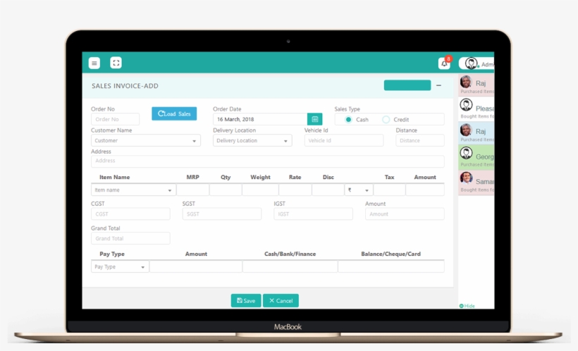 Electronics Pos System Management Billing Software - Dashboard Of ...