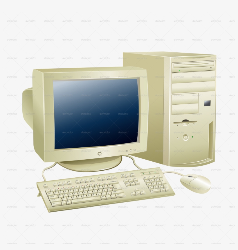 Retro Computer Retro Computer - Old Desk Top Computer PNG Image ...