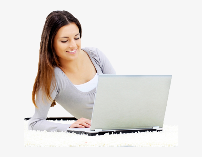 Girl On Computer - Girl On The Computer PNG Image | Transparent PNG ...