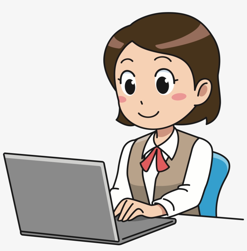 Medium Image - Girl With Laptop Clipart PNG Image | Transparent PNG ...