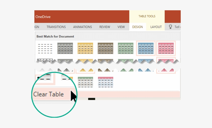 Remove A Table Style By Using The Clear Table Command - Table PNG Image ...