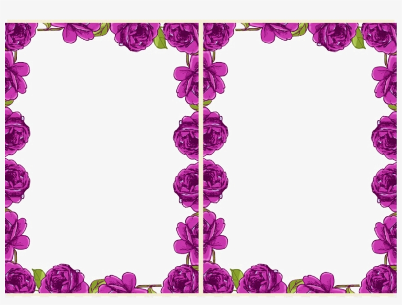 Download Violet Floral Border Transparent Background Png - Page Borders ...