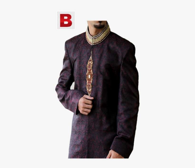 Pictures Of Front Open Jamawar Sherwani Kurta - Sherwani PNG Image ...