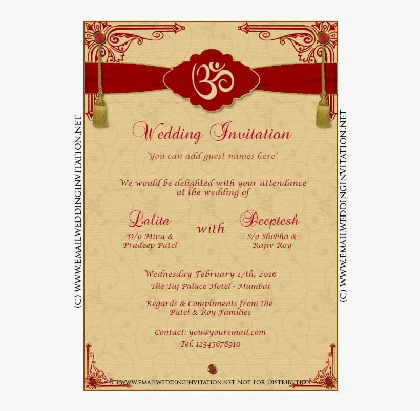 Indian Marriage Invitation Card Template Free Download