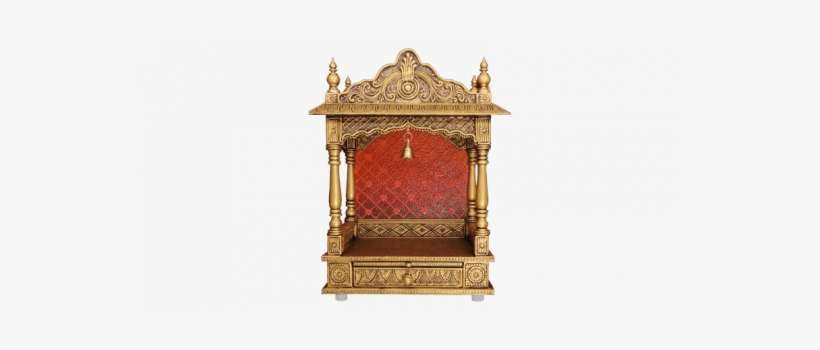 Traditional Handmade Small Pooja Mandir With Ornate - Shelf PNG Image ...