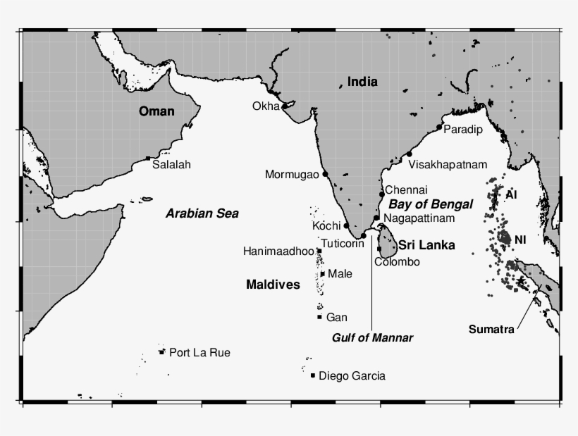 Indian Ocean Map Blank