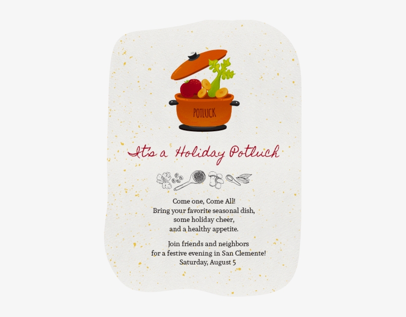 It's A Holiday Potluck - Christmas Party Invites Potluck PNG Image ...