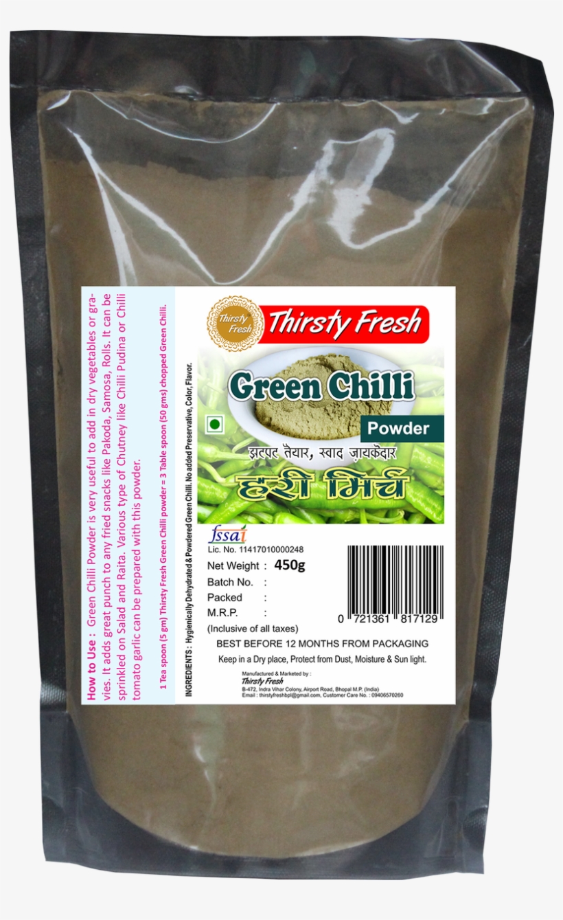 Download Green Chilli Powder 450g - Chili Powder | Transparent PNG ...