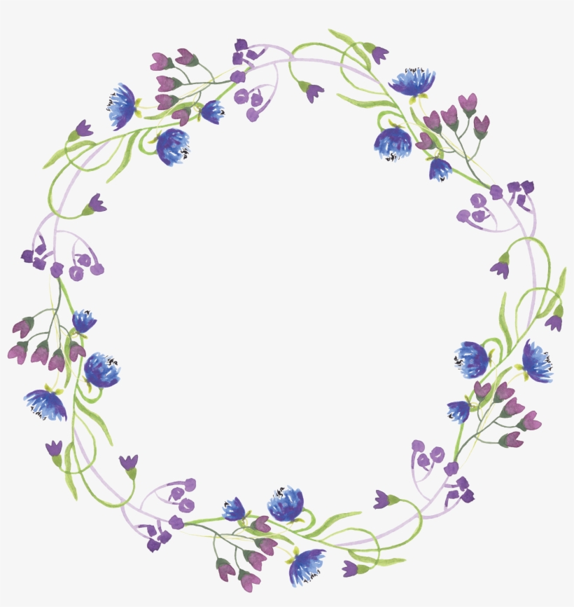 Download Flower Clip Art - Round Floral Purple Frame Png | Transparent ...
