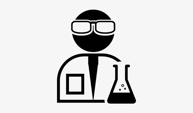 Scientist With Lab Goggles And Flask With Chemical - Lab Technician ...