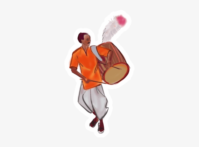 Dhak's Call Sticker - Durga Puja Dhak Png PNG Image | Transparent PNG ...