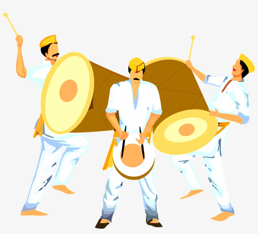 Download ঢপ ঢপ ঢাক ঢোল - Dhol Tasha Pathak Png | Transparent PNG ...