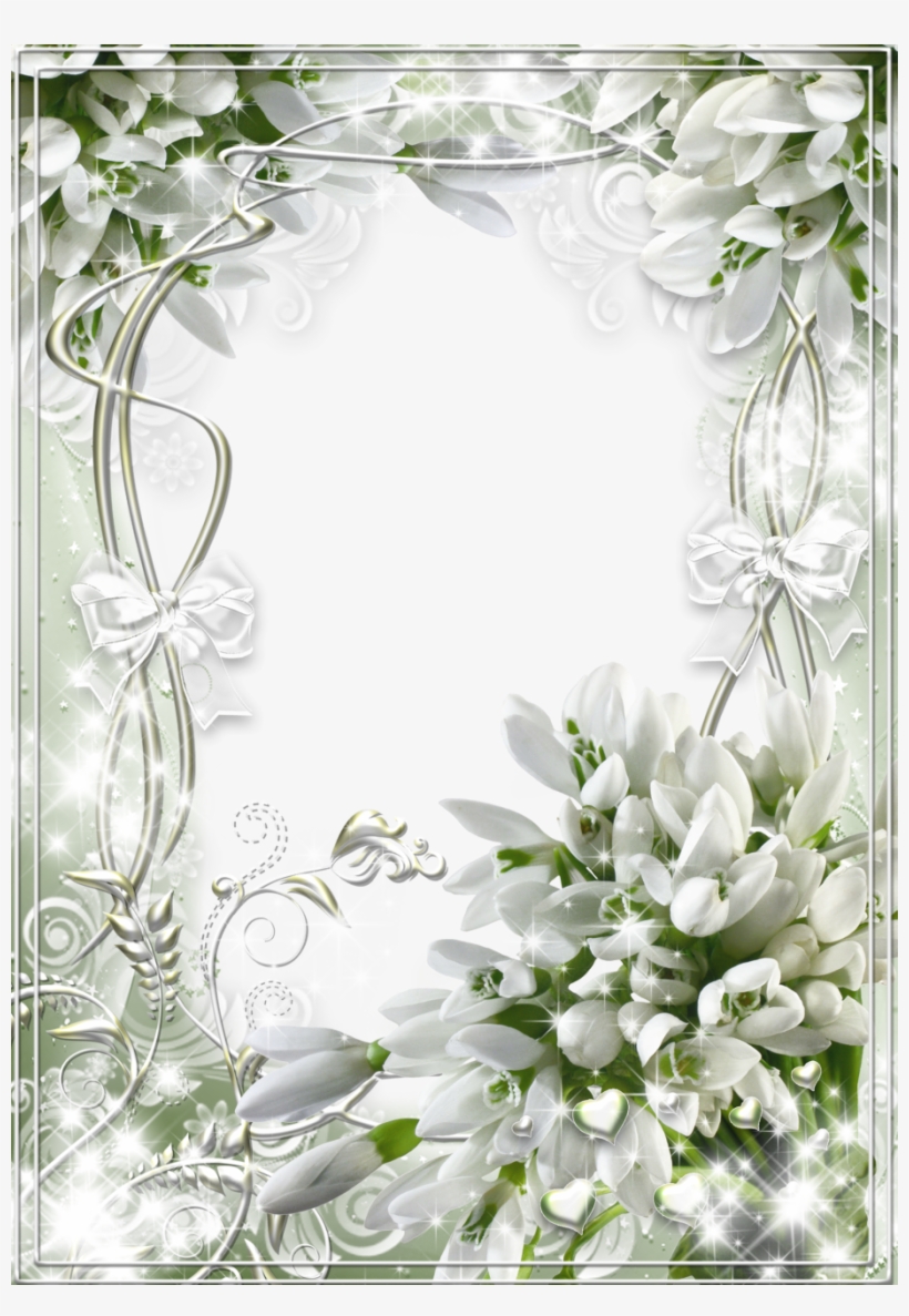 Download Green Flower Border Png Download - Wedding Frame Transparent ...